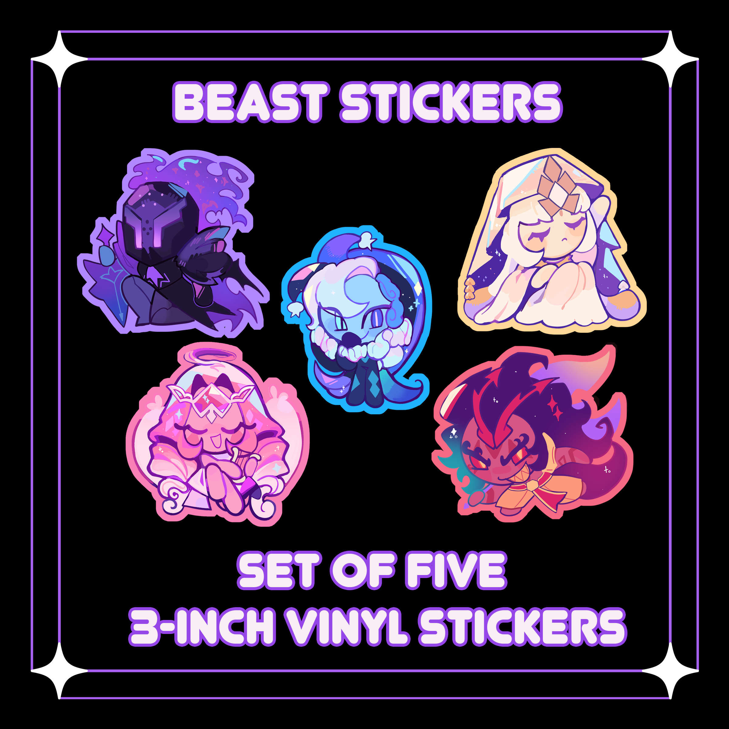 [PREORDER] Beasts Sticker Set – Mothcharm