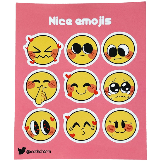 Nice Emoji Sticker Sheet – Mothcharm