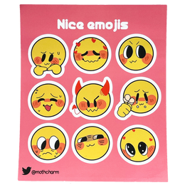 Nice Emoji Sticker Sheet – Mothcharm