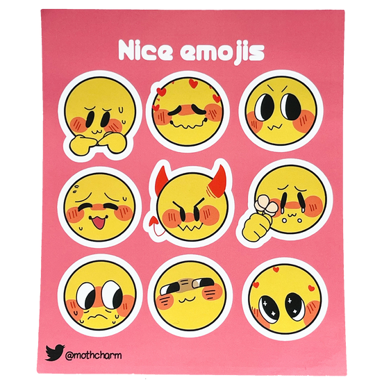 Nice Emoji Sticker Sheet – Mothcharm