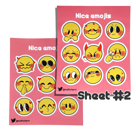 Nice Emoji Sticker Sheet – Mothcharm